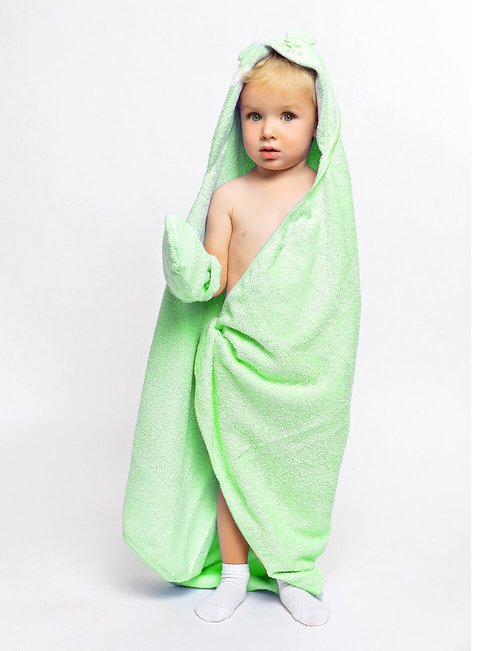 Комплект махровый для купания малышей. Полотенце уголок с 1614м616м