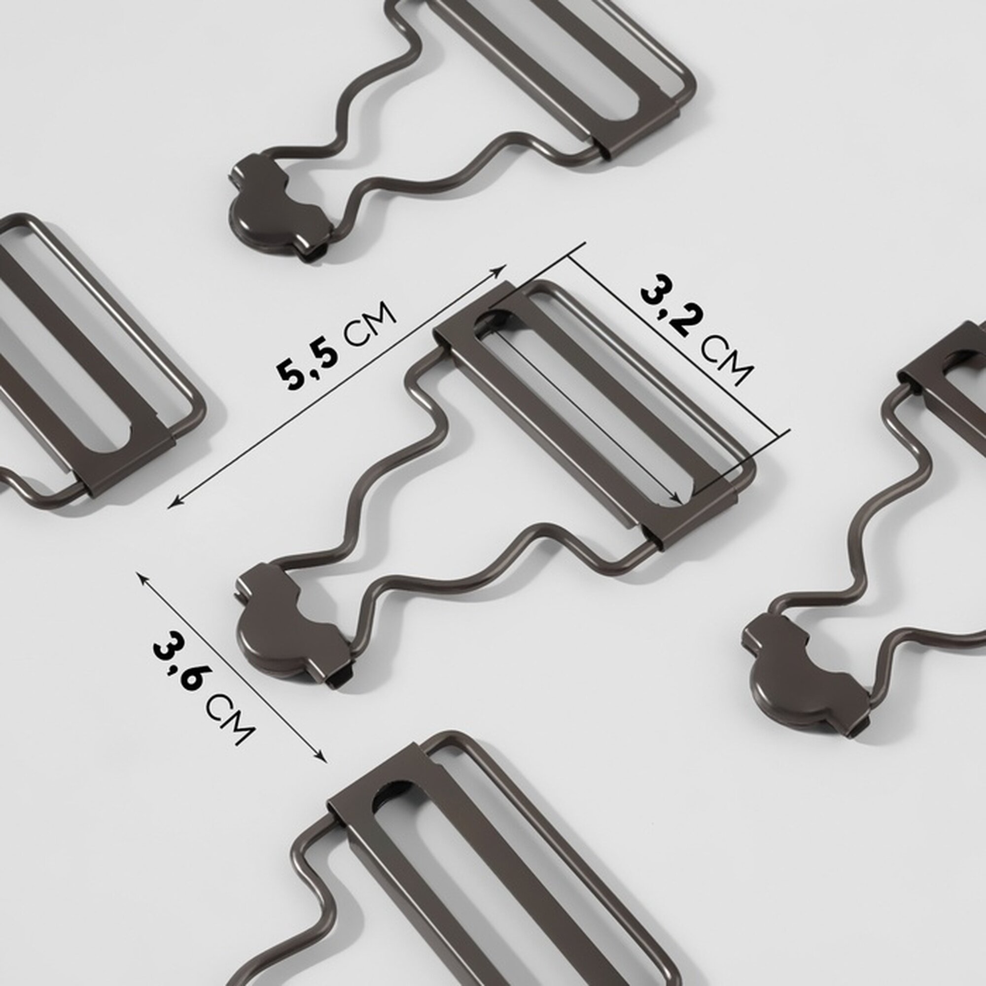Застёжка Арт Узор, для комбинезона, металл, 32мм, 10шт, чёрный никель