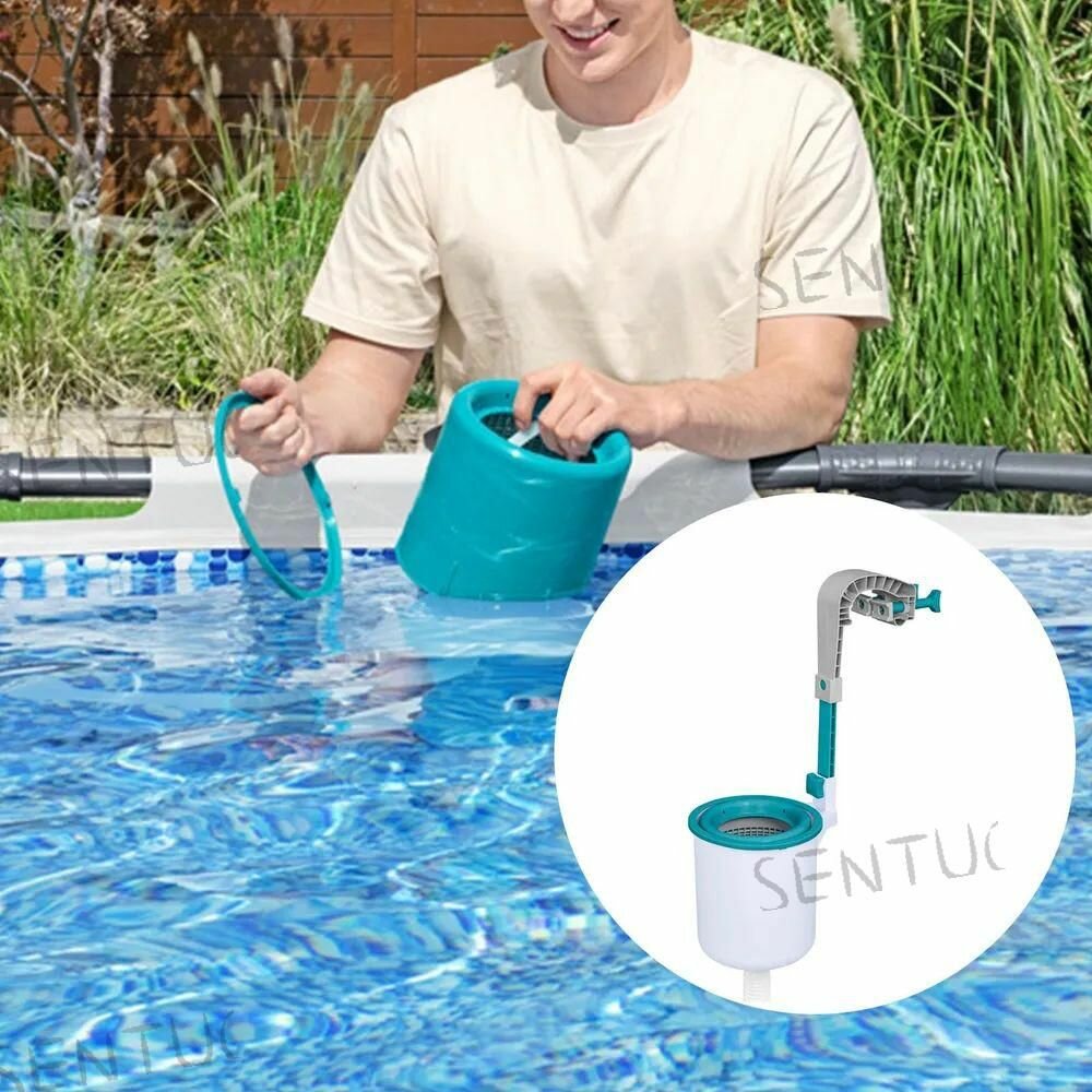 Скиммер бассейна, пластик, для поверхностной очистки, надземный, голубой, 3028л/ч