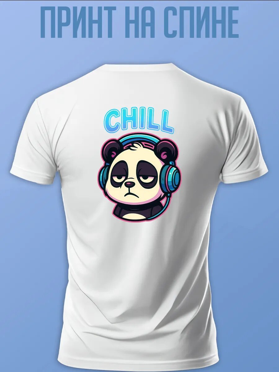 Футболка панда в наушниках chill