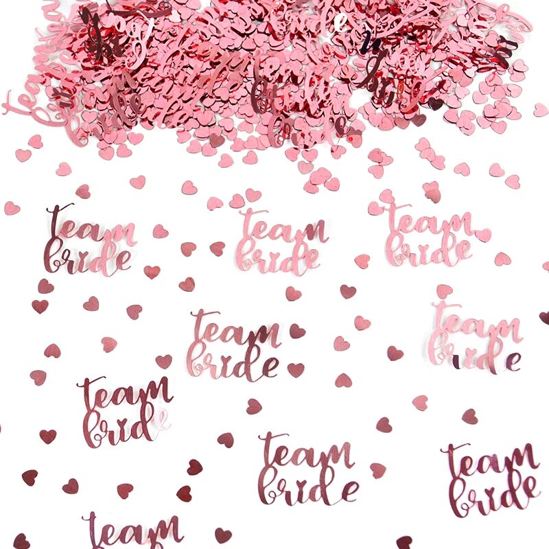 Конфетти розового золота для свадьбы ZQNYCY team bride heart