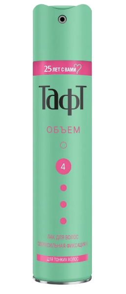 Лак для волос Taft объем сверхсильной фиксации (зелёный), 225 мл