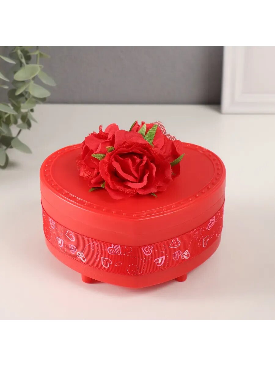 Шкатулка музыкальная механическая "Нежные розы"