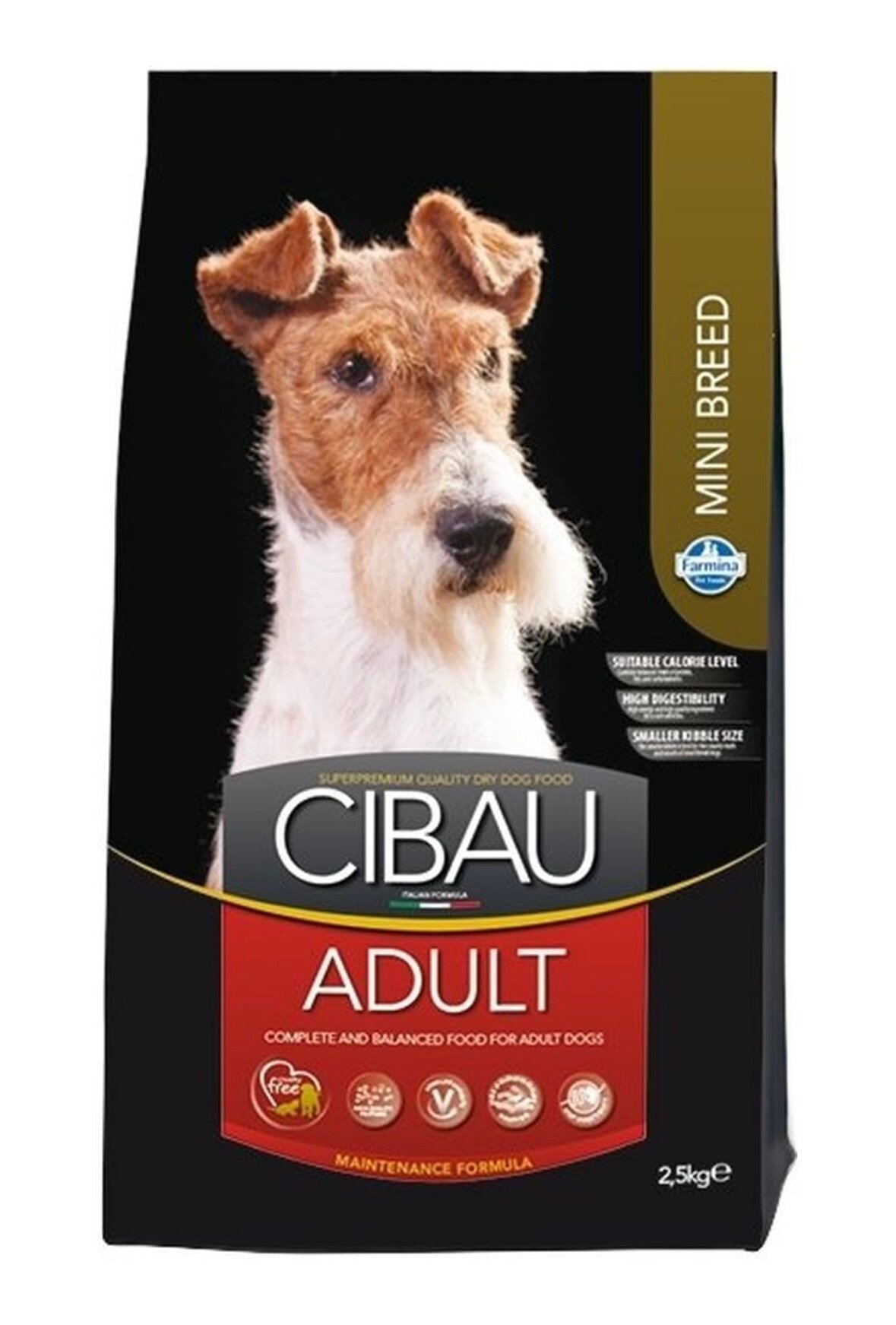 Корм сухой Farmina Cibau Adult Mini для взрослых собак мелких пород с курицей, 2,5кг