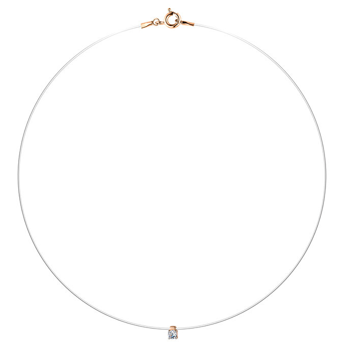 Колье, золото, 585 проба, бриллиант