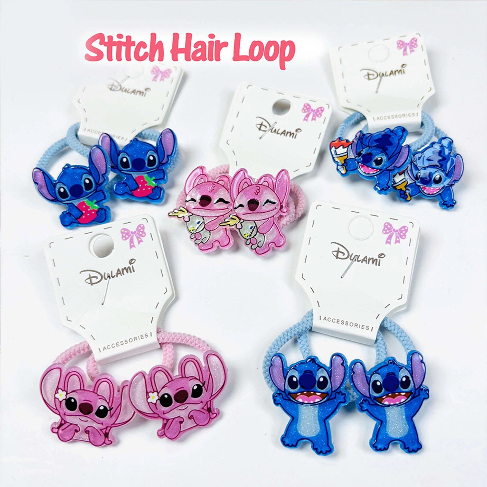 1/5/10 шт. резинки для волос Disney Anime Lilo & Stitch, кавайные заколки для волос Stitch, мультяшные резинки, аксессуары для волос, подарки для девочек, игрушки