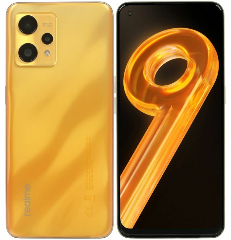 6,4" Смартфон realme 9 6/128 ГБ (6045408) 2022, желтый