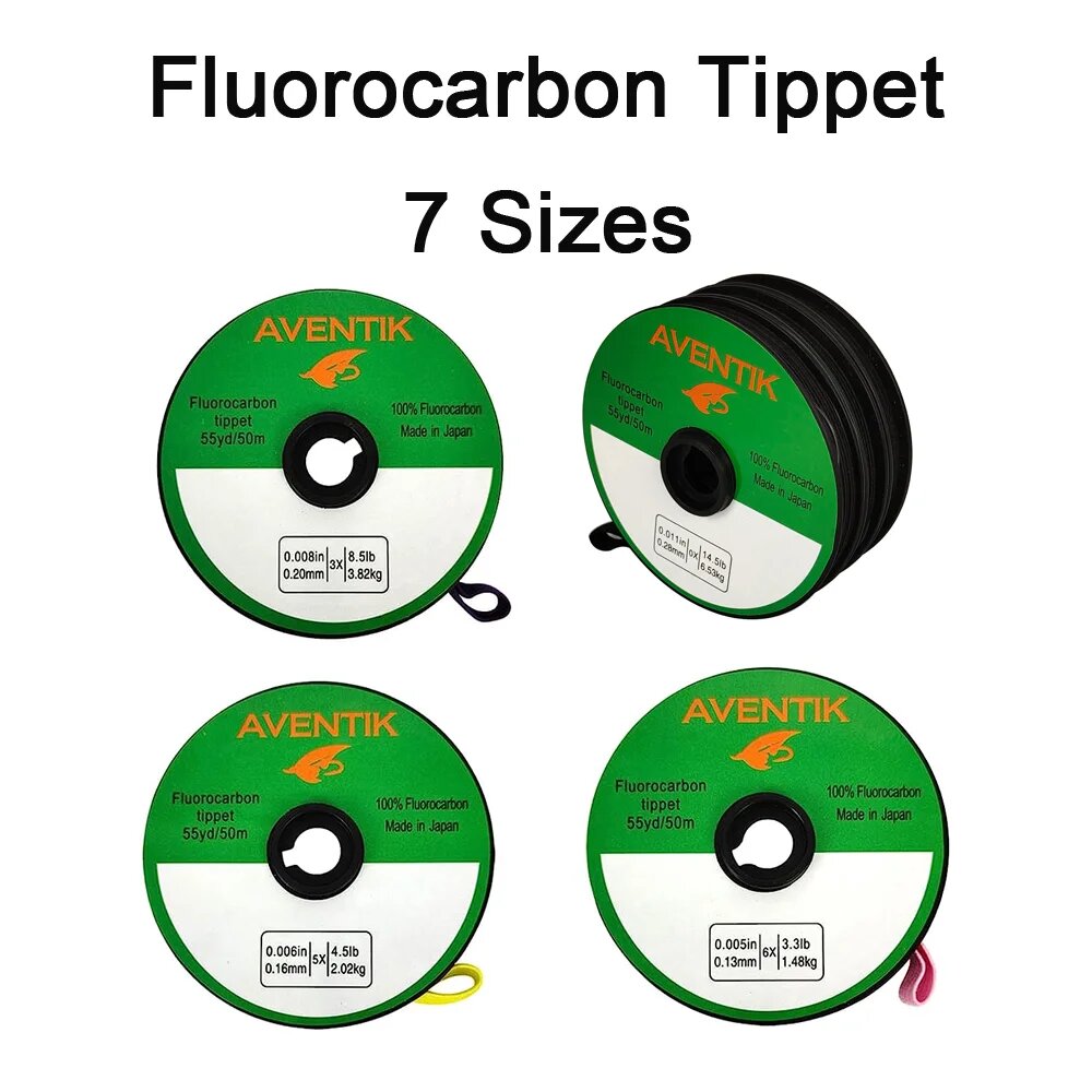 Aventik Леска для нахлыста фторуглеродная 50м 5X-0.006inch-4.5Ib