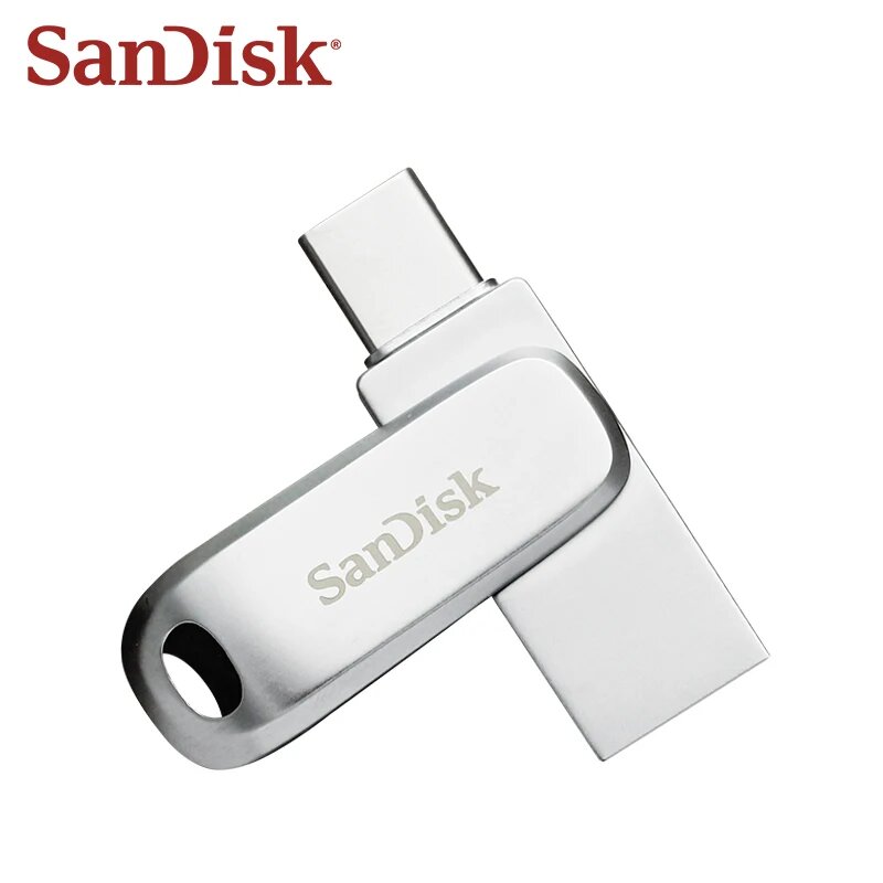 SanDisk SDDDC4 Ultra Luxe Высокоскоростной флэш-накопитель USB 3.1 512 ГБ Тип C 256 ГБ Двойной флэш-накопитель 128 ГБ 64 ГБ 32 ГБ Металлический тип A OTG Flash