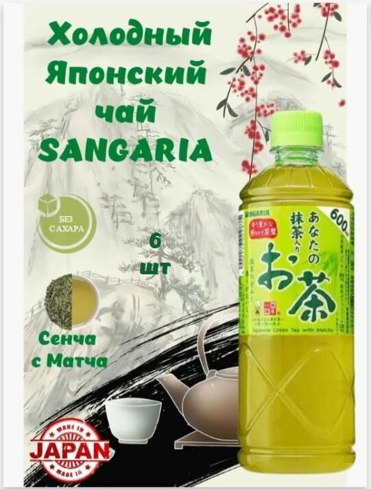Сангария Холодный Японский чай SANGARIA 600г х 6шт зеленый чай Сенча с матча