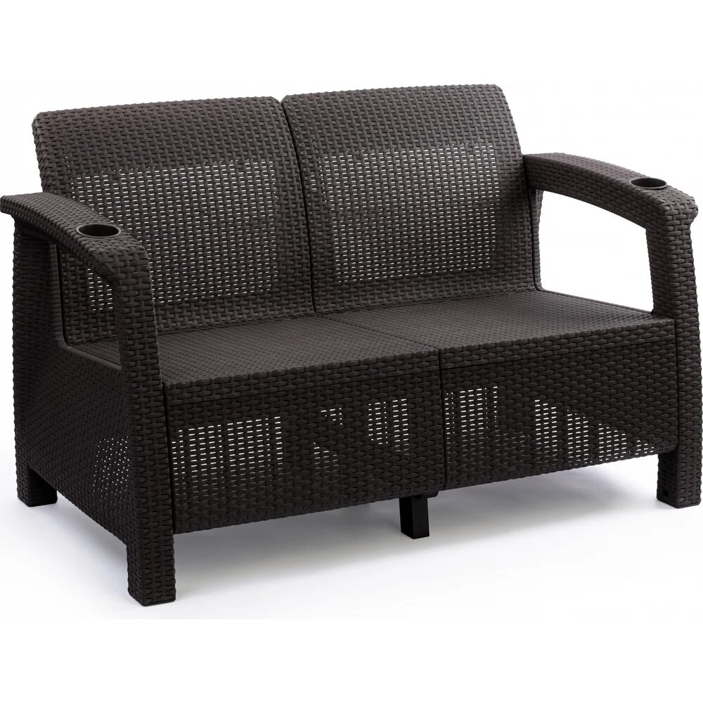 Диван ЗПИ «Альтернатива» Ротанг-плюс, 1270x700x790мм, мокко, без подушки М8837