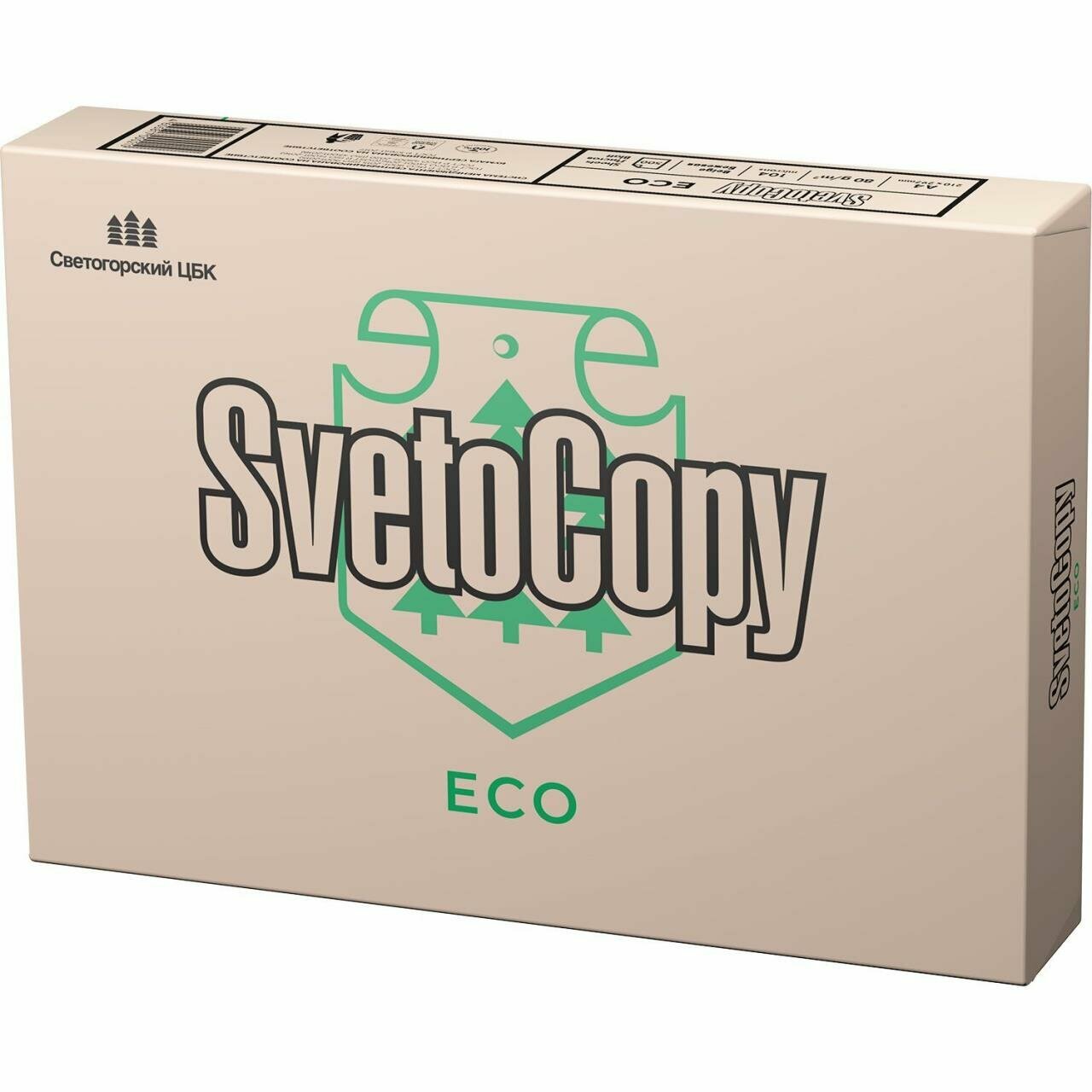 Бумага SvetoCopy 500 л. "ECO", для копировальной техники, двусторонняя, А4, 80г/м2