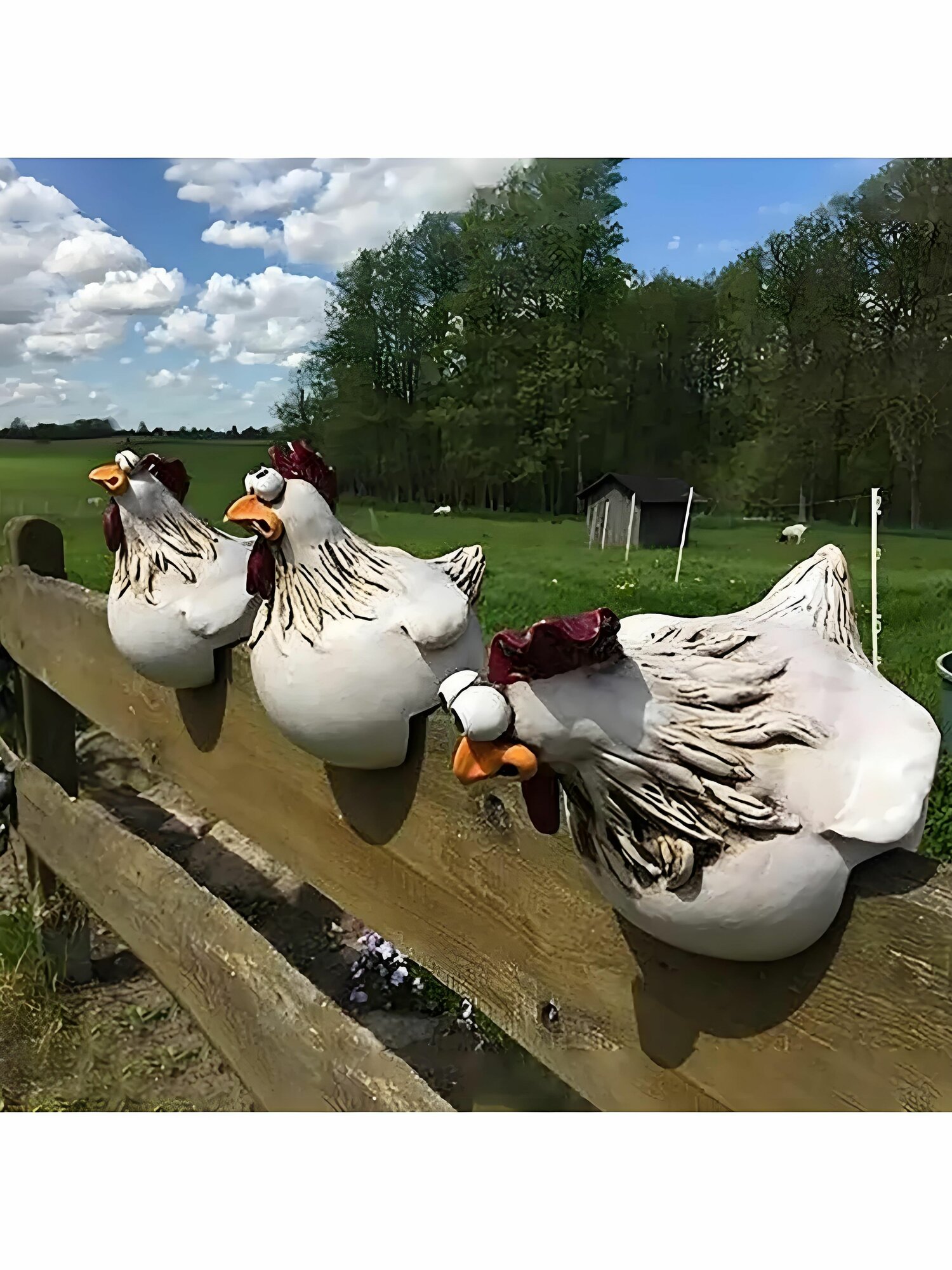 Фигурка садовая с забавный цыпленок (3 шт),14*13*12.5cm