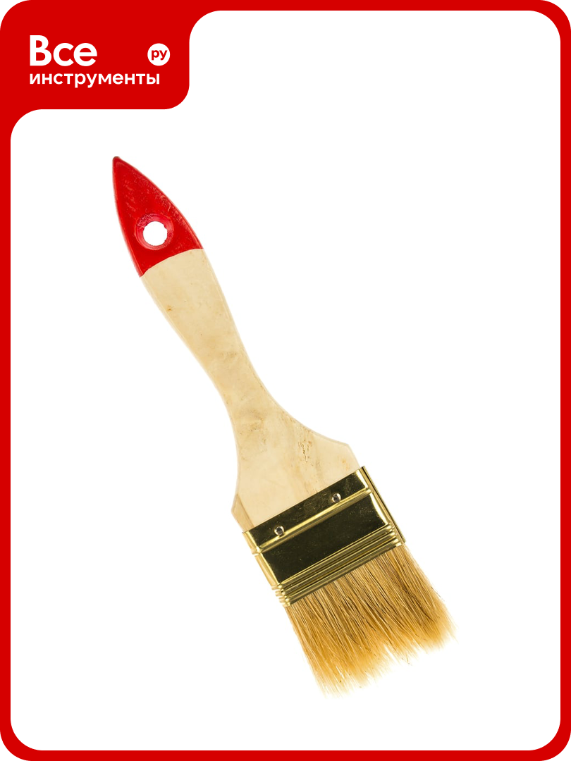 Плоская кисть, светлая щетина, деревянная ручка, 50мм Зубр универсал-оптима 01099-050_z01
