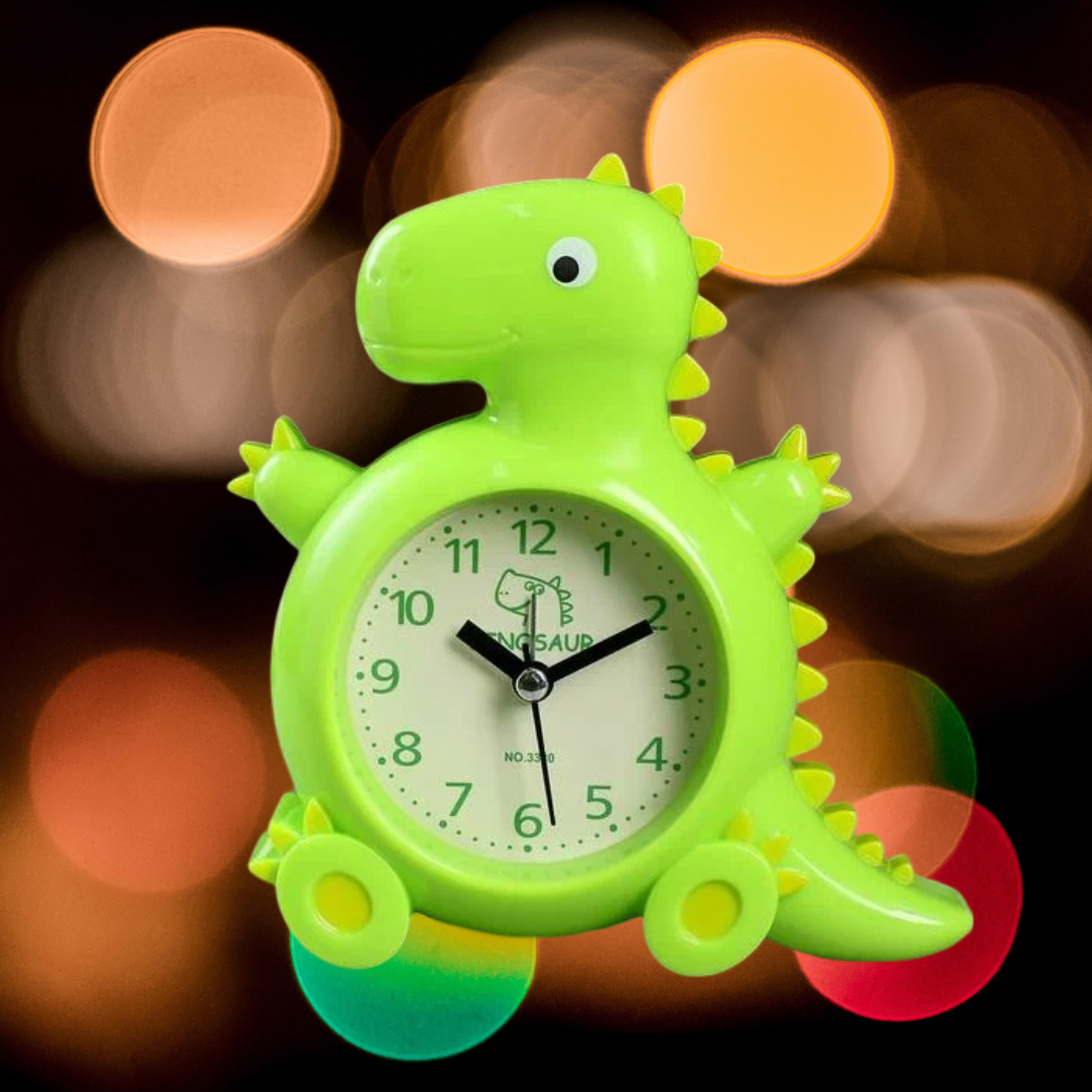 Будильник "Динозаврик", , дискретный ход, 4 х 14 х 15.5 см, d=7 см, зеленый 5470959