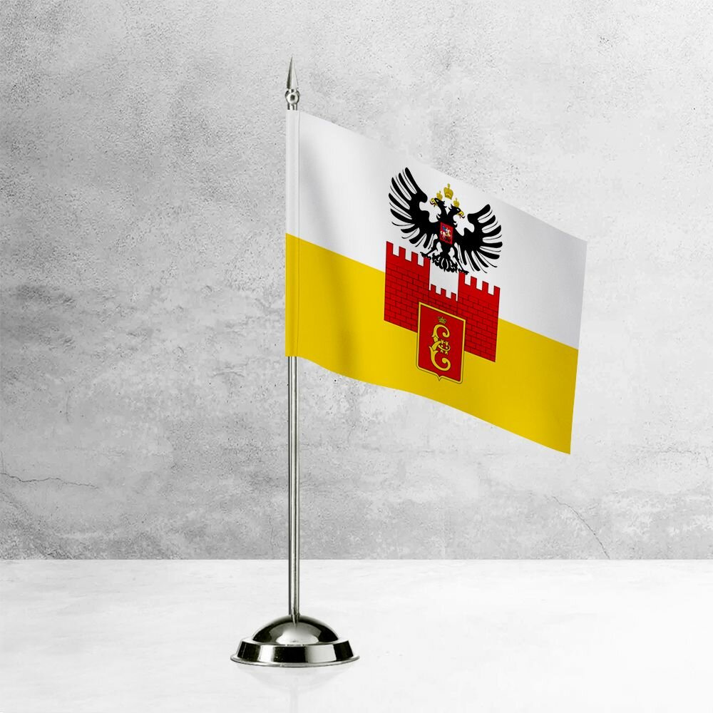 Настольный флаг Краснодара на пластиковой подставке под серебро