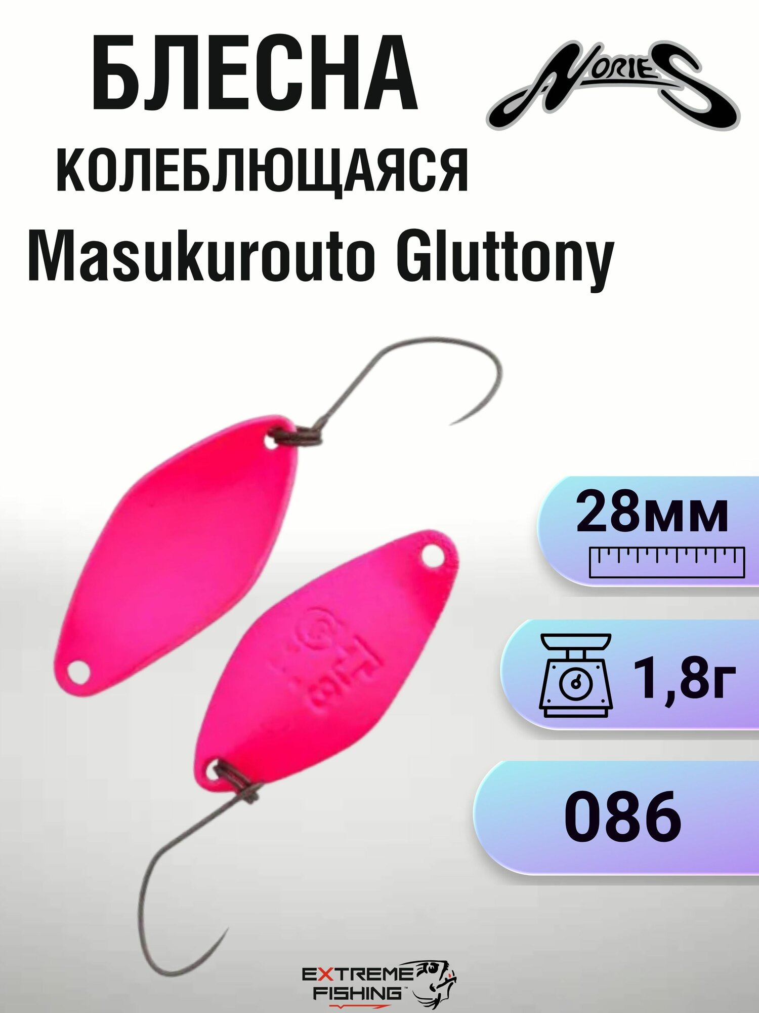 Блесна Nories Masukurouto Gluttony, 1.8г, 086