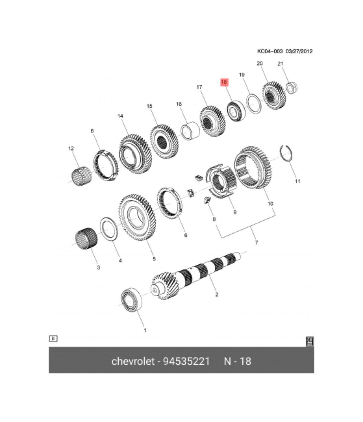Подшипник Кпп Шариковый [Org](Gm/Opel/Chevrolet 94535221)