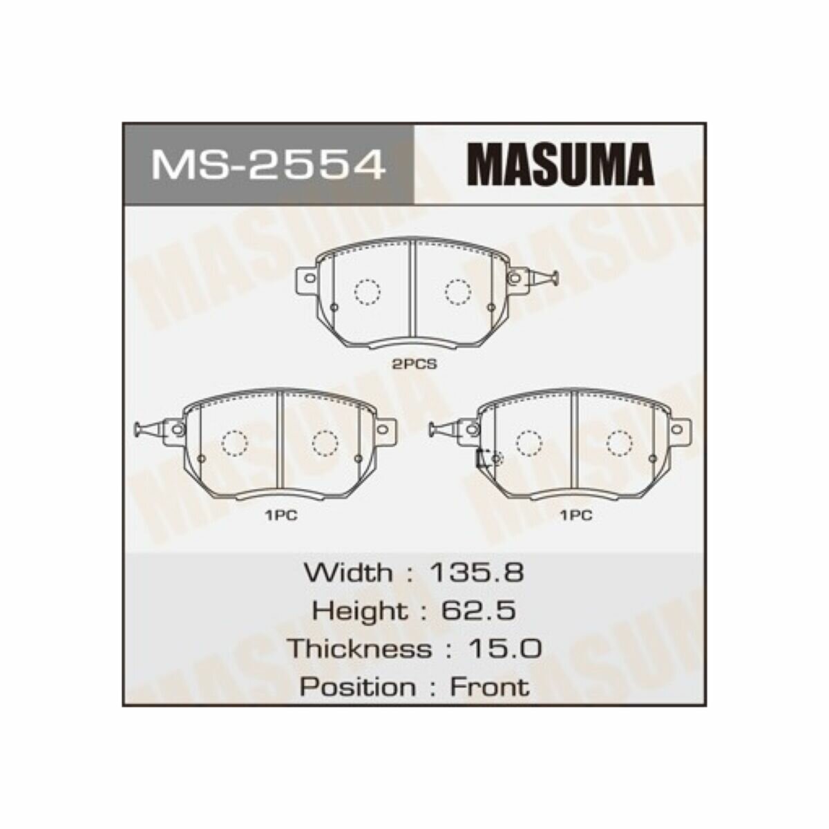 Колодки Тормозные Infinity Fx35, Nissan Murano Z50, Z51(Masuma Ms-2554)