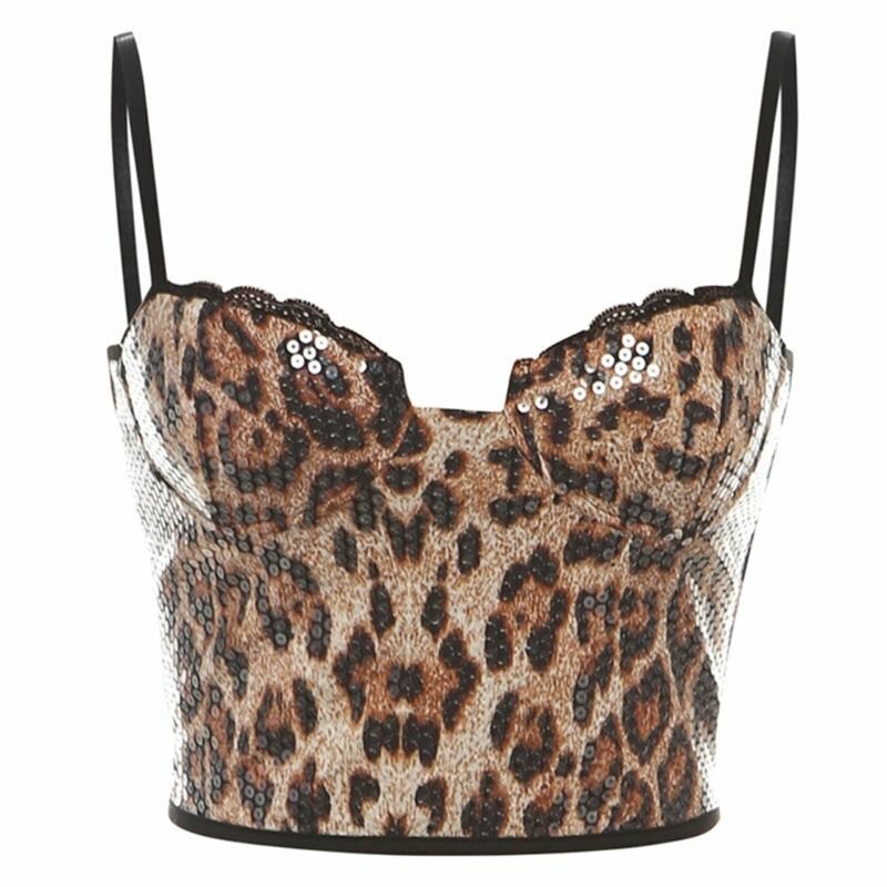 Сексуальные женские шорты контрастного цвета с леопардовым принтом блестками и низкой талией-камзол принтом-L