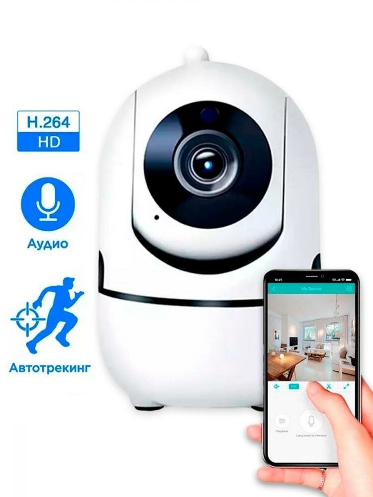 Беспроводная IP Wi-Fi видеокамера HITWAY /Камера с обзором 360, ночной съемкой и датчиком движения