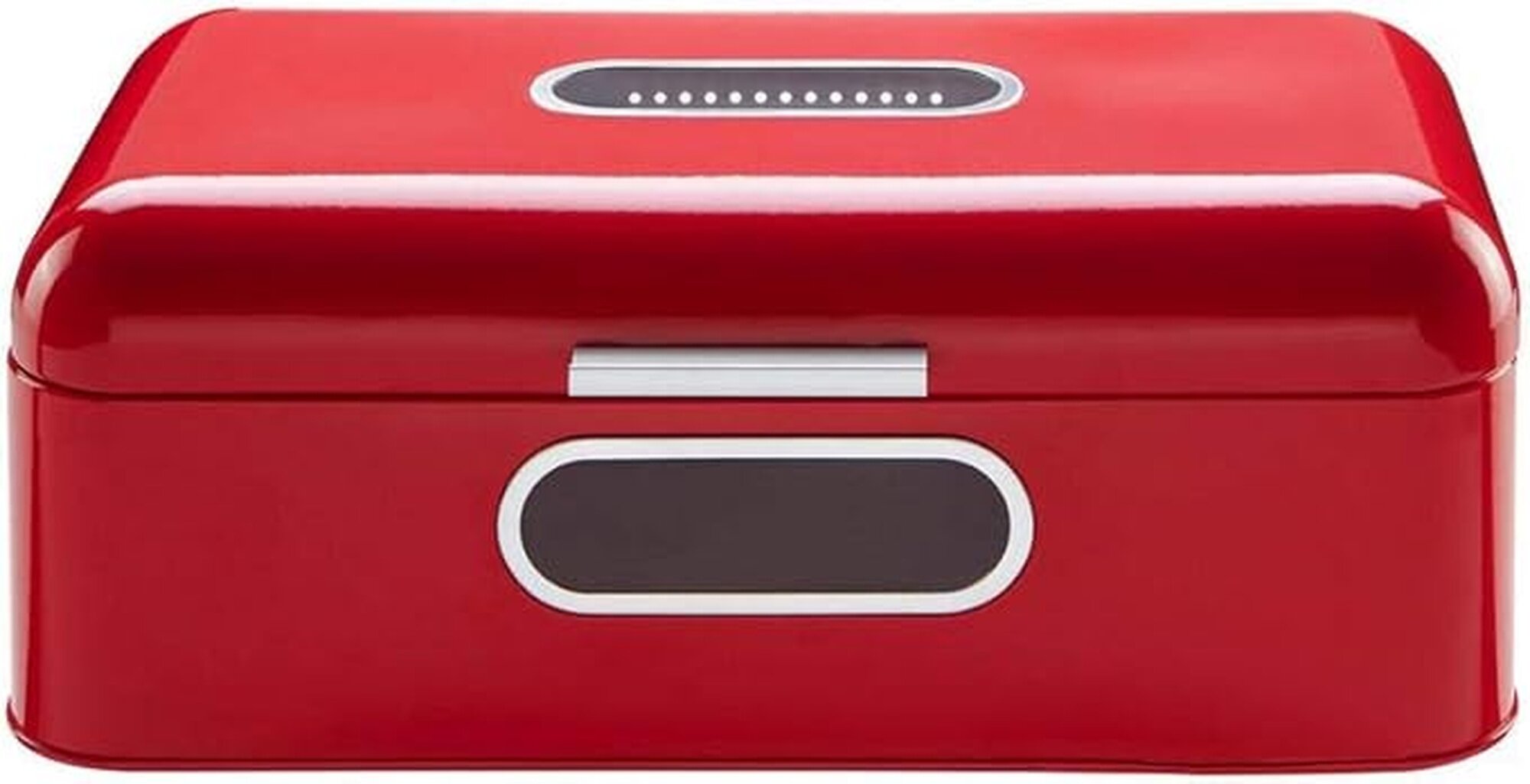 Хлебница ECHTWERK металлическая с окном 42,5 x 23,8 x 17 см красная