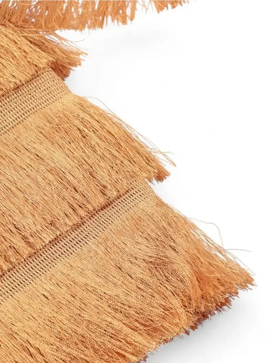 Золотая односторонняя бахрома для декора, 20 м