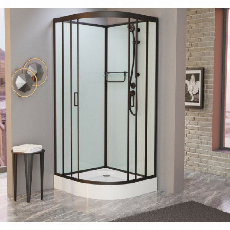 Душевая кабина Frank F408 Black без крыши 80х80, 800004