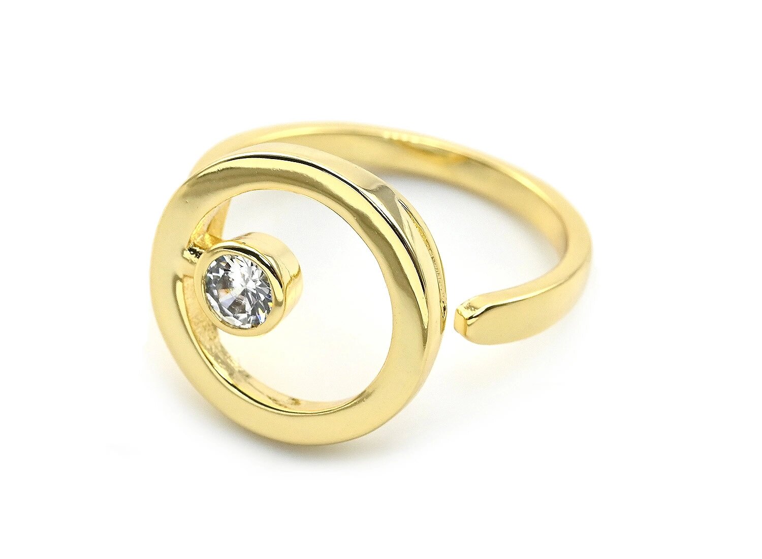 Кольцо, металл, фианит