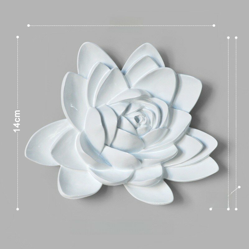 Luxurious resin lotus wall art for bedroom decor and stylish home accent lotus white 15cm