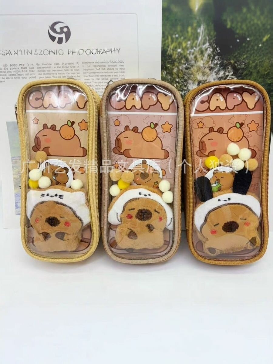 Пенал капи бара с мягкой игрушкой и значком