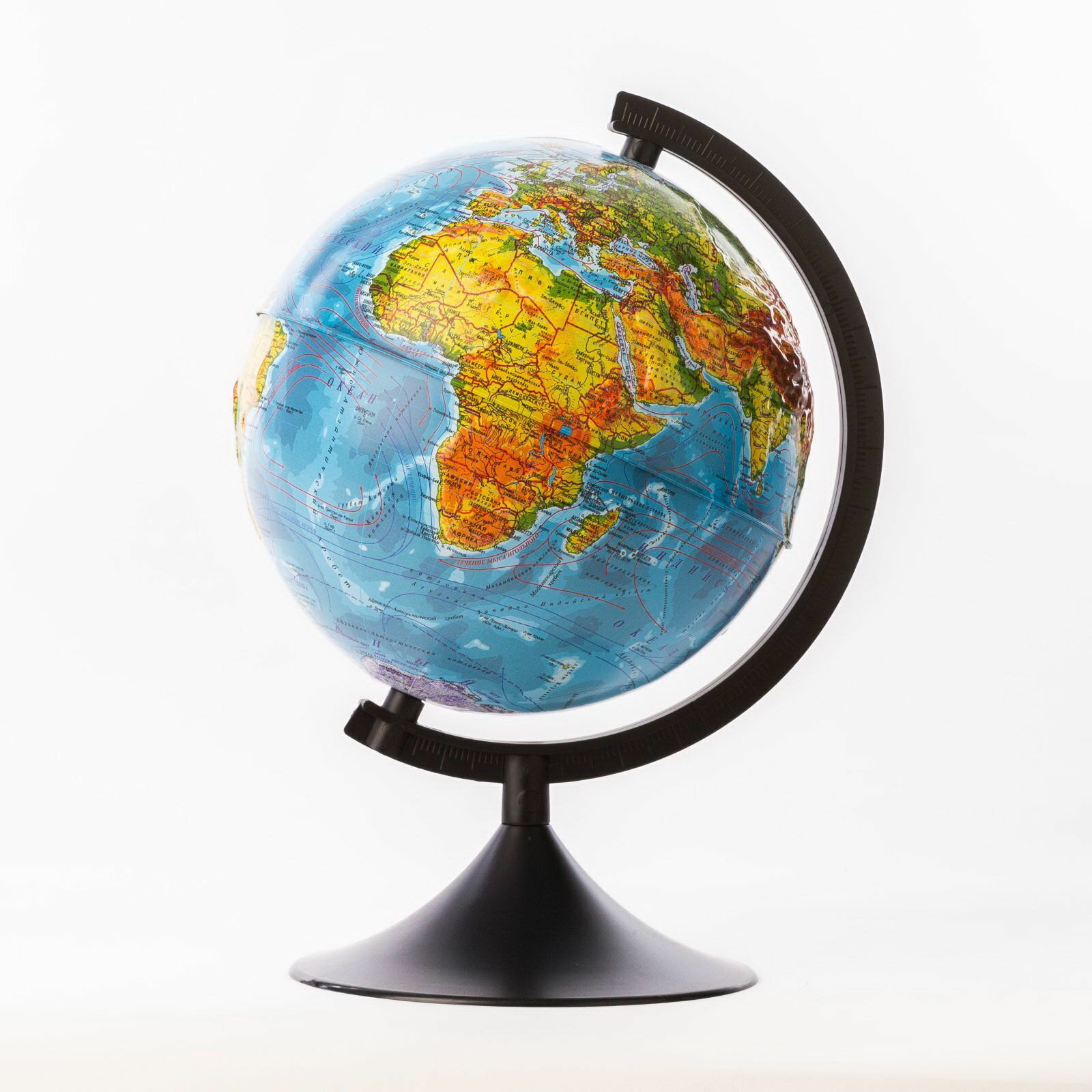 Глобус физический, рельефный "Классик", диаметр 210 мм, тип глобуса: рельефный