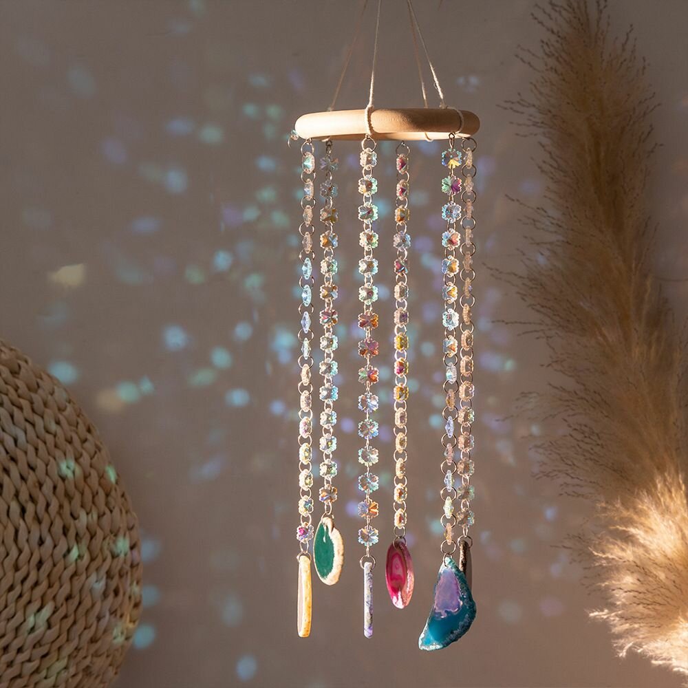 Ловец солнца / снов / света , подвеска интерьерная, призма радужная, хрустальный ловец радуги на окно 1 шт