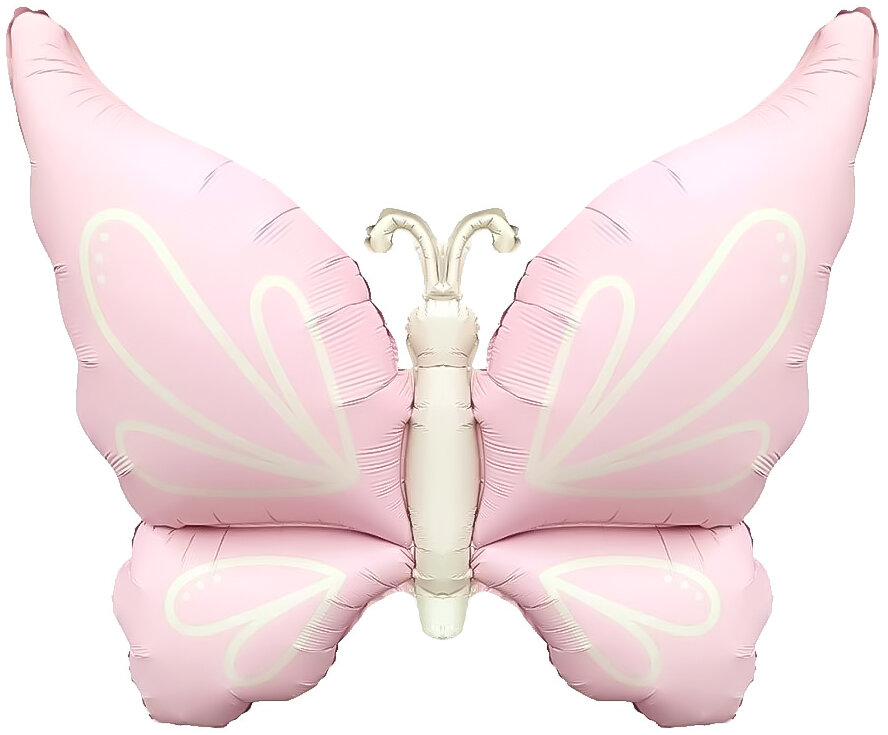 Шар воздушный Falali фольгированный 37", 94 см Фигура, Нежная бабочка, розовый