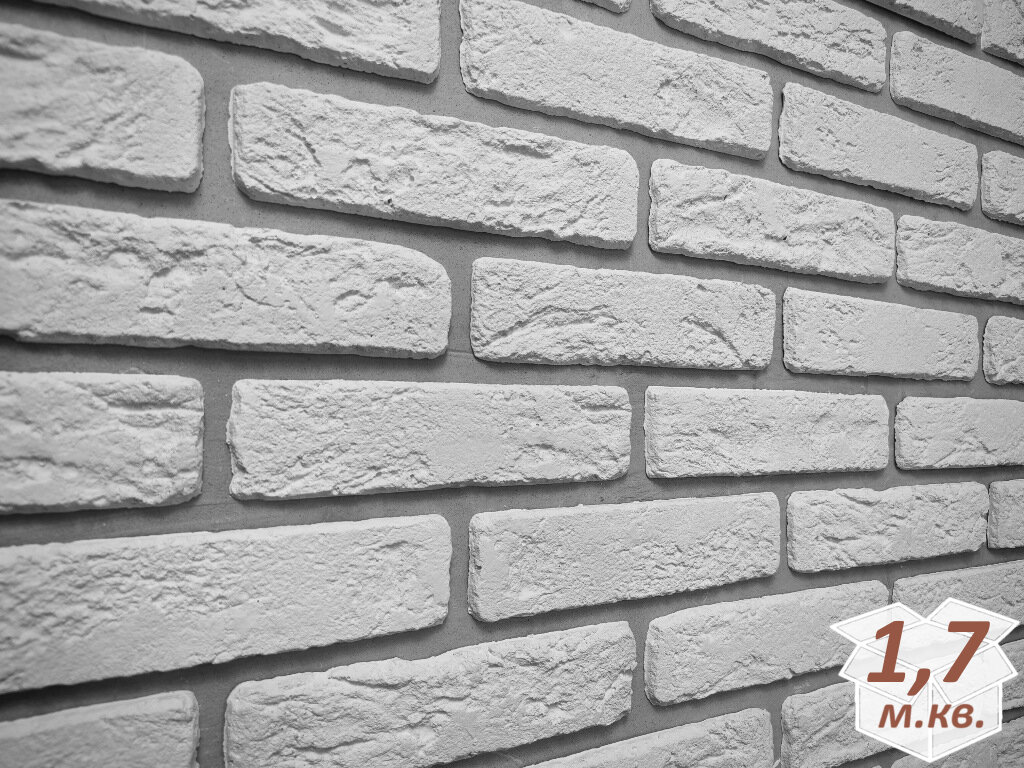 Декоративный кирпич Русский Камень Антик Белый, 1,7 м. кв.