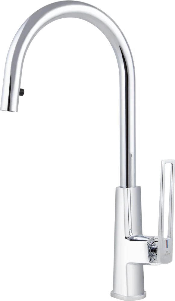 Смеситель для кухни Kaiser Merkur 27166 с поворотным изливом, хром, глянцевый, однорычажный, латунный, с керамическим картриджем
