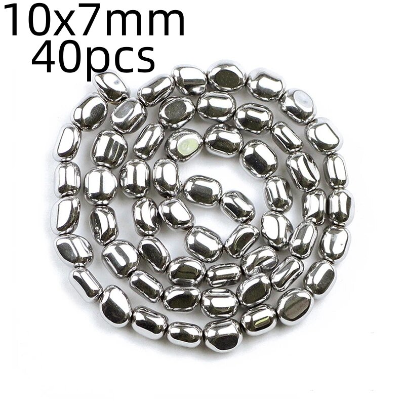 Бусины из гематита JHNBY Серебряный, Rubble 10x7mm