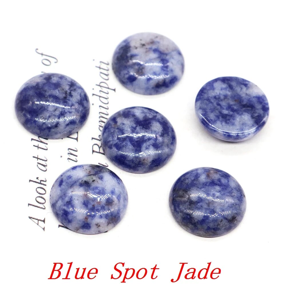 Кабошоны из агата 5 шт, 6-25 мм Темно-синий, 20mm (5pcs), Blue Spot Jade