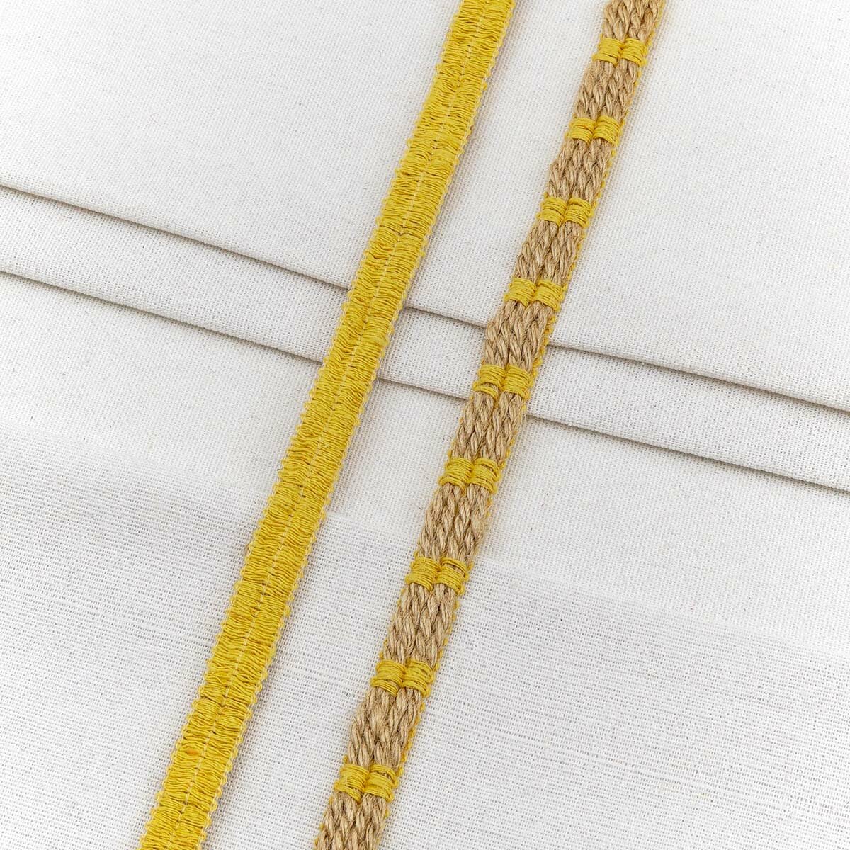 Тесьма декоративная для рукоделия, ширина 1,2 см, длина 20 м, цвет желтый