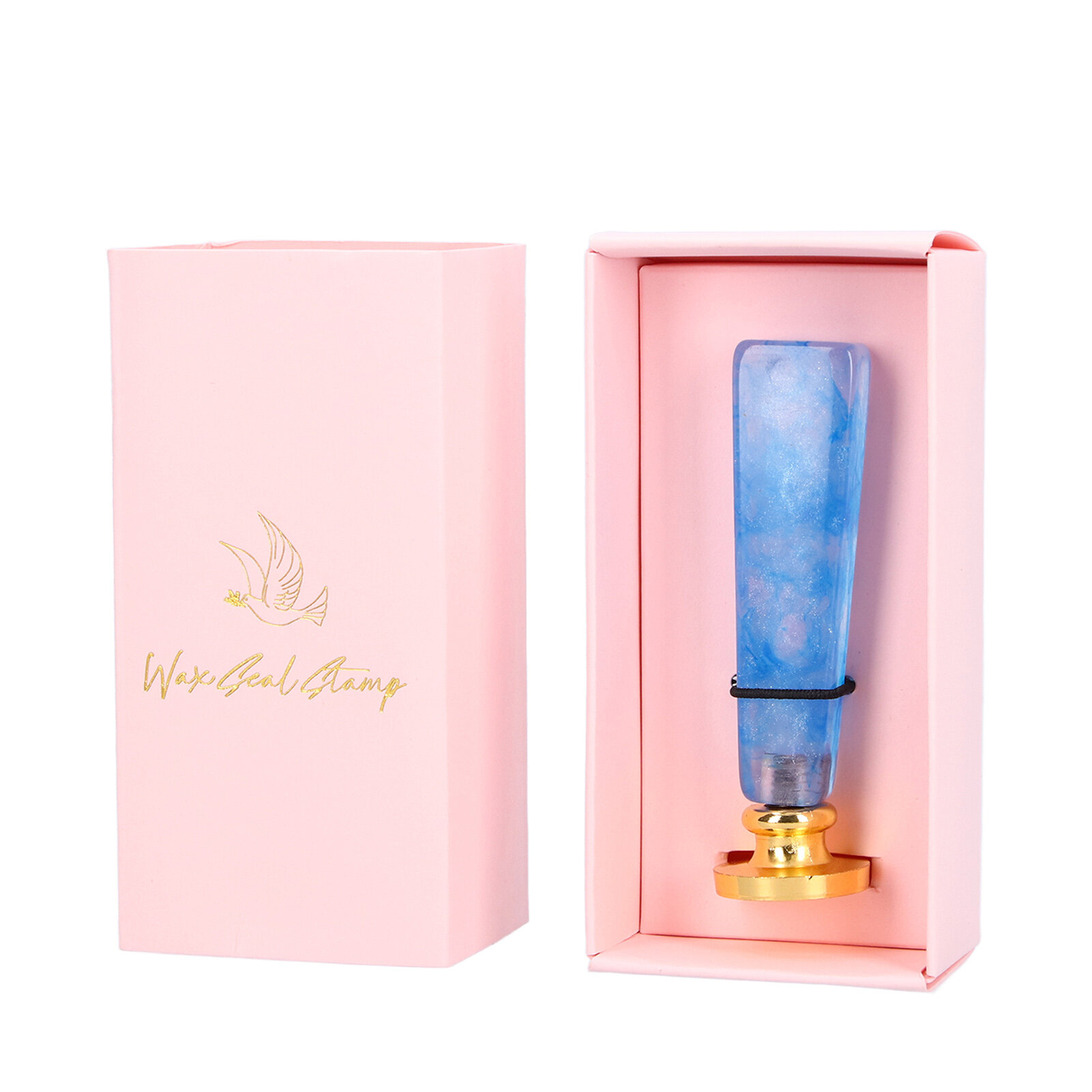 Печатный штамп винтажный красивый узор изысканный восковой запечатывающий со съемной ручкой для DIY пригласительного билета конверта розовая коробка синяя ручка