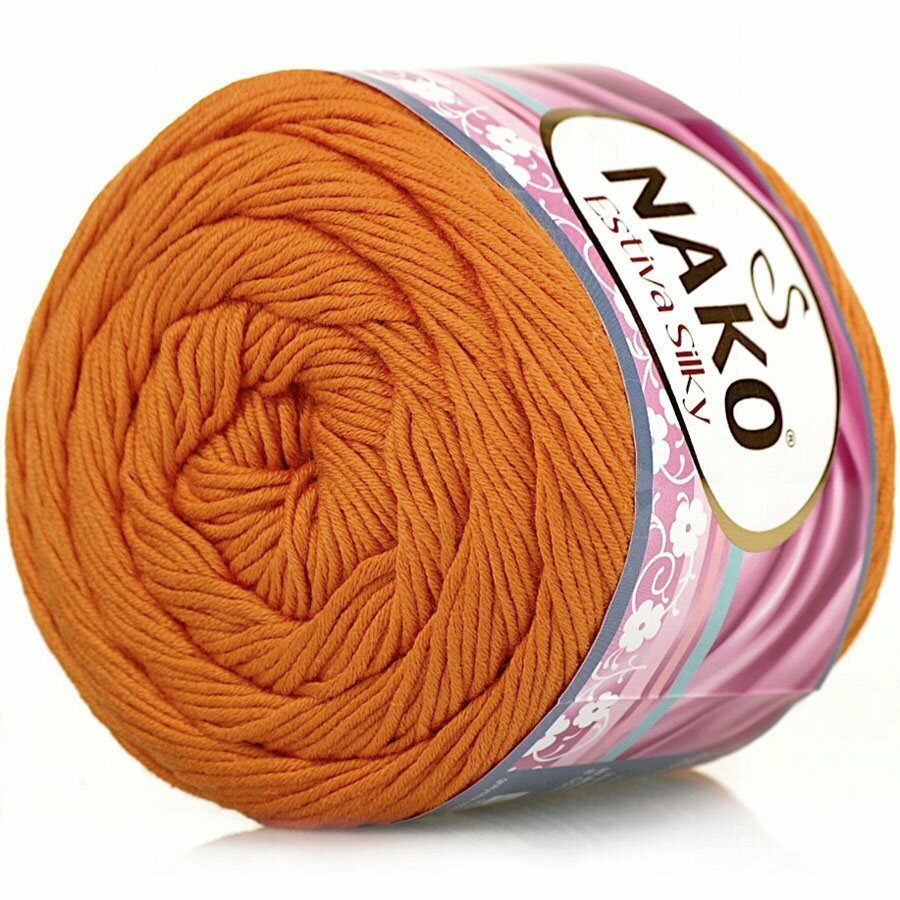 Пряжа Nako ESTIVA SILKY 12926 яр. оранж (5 мотков)