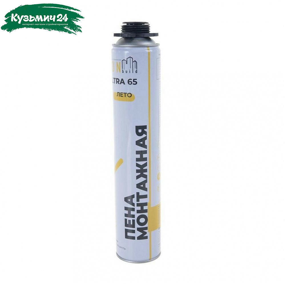 Пена монтажная KRONbuild Ultra 65 FSU65, профессиональная, летняя, 850 мл