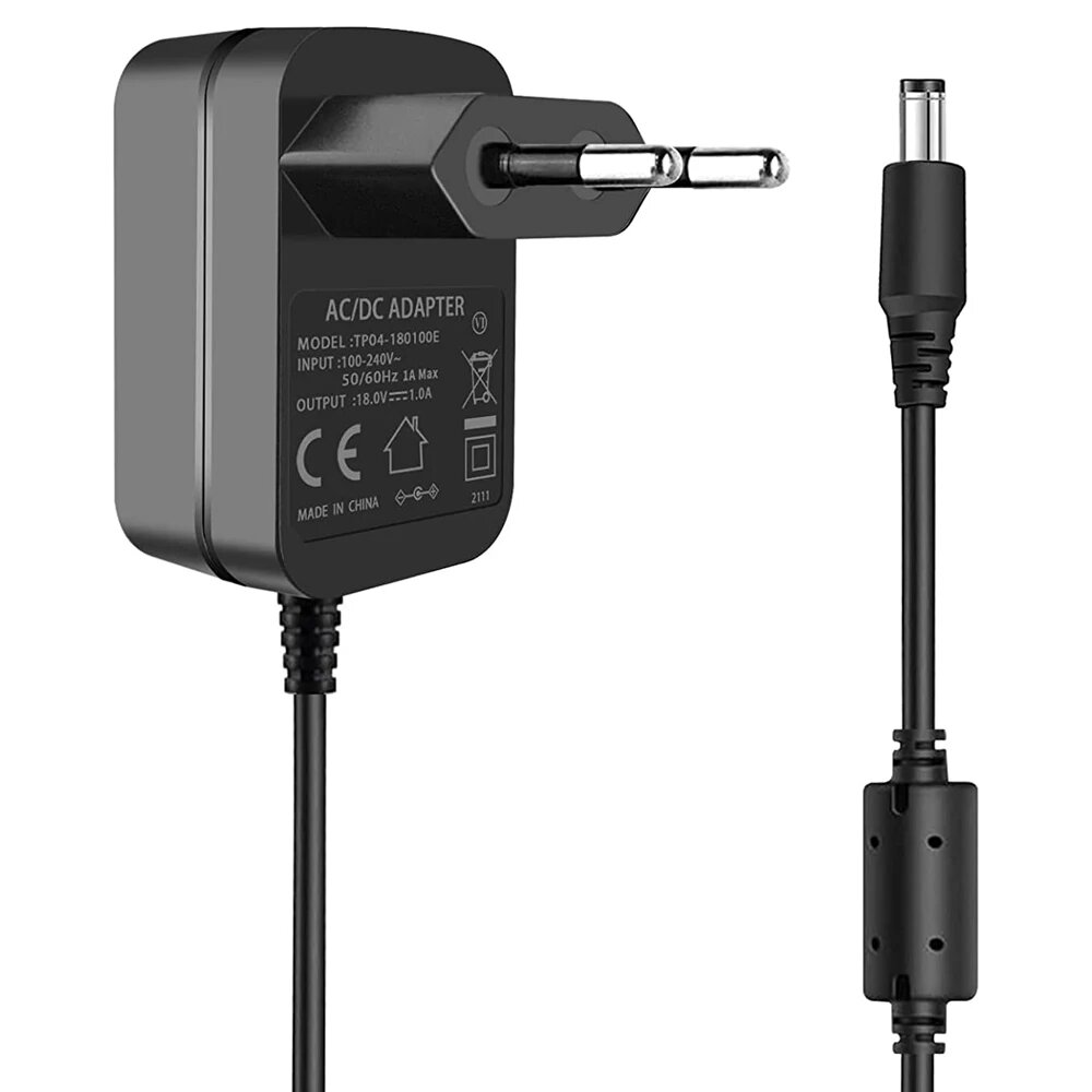 Адаптер питания переменного тока в постоянный ток 18 в 1 А, адаптер преобразователя 18 Вт, настенное зарядное устройство для вентилятора постоянного тока 18 в, пылесоса, динамика Bluetooth, звуковой панели