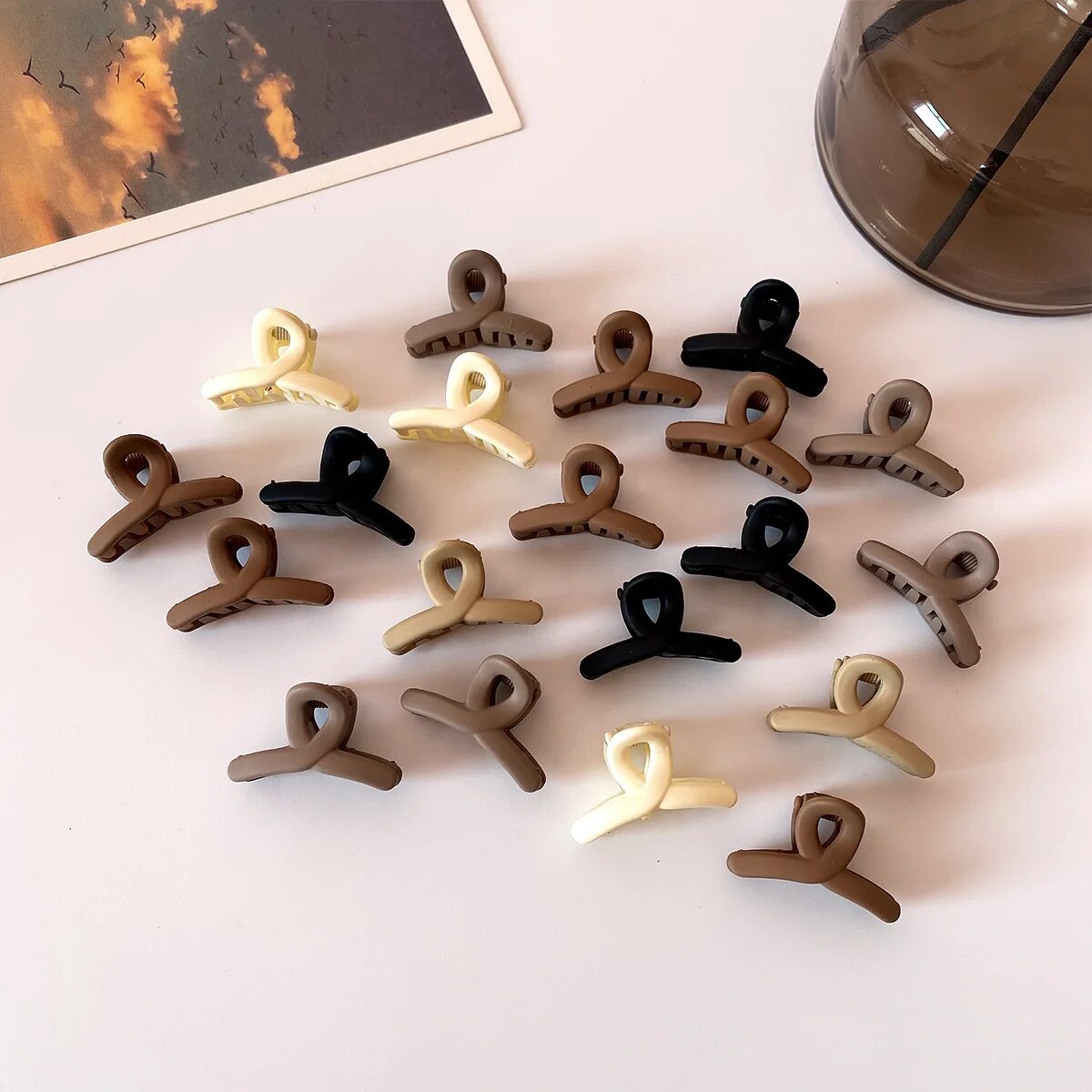 Матовые заколки-крабики для волос в форме цветка 10Pcs, Intersection
