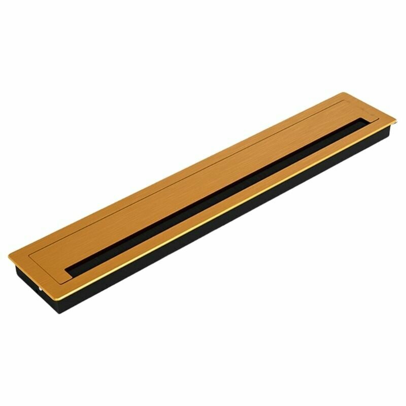 Кабель-канал (лючок) для стола, буферный, брашированное золото, 50x9 см