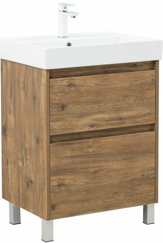 Тумба с раковиной Aquanet Nova Lite 2.0 60 напольная цв. дуб рустикальный