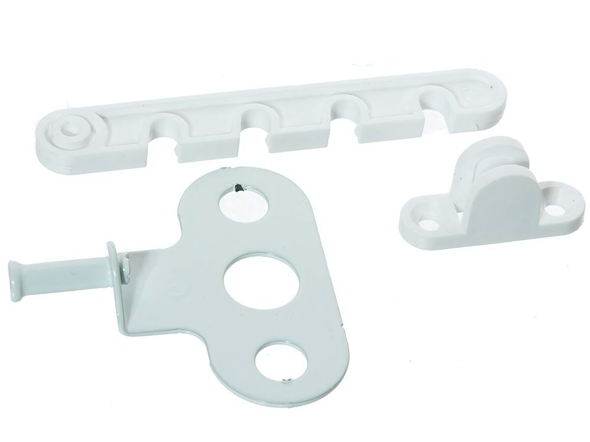 Ограничитель оконный 'Кунгур', белый, L-105мм, металл/пластик, 4 степени фиксации