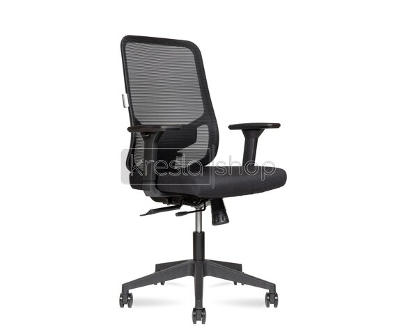 Кресло для персонала Norden Бэст LB блэк / Best LB black WH256B черная сетка, черная ткань, сиденье слайдер