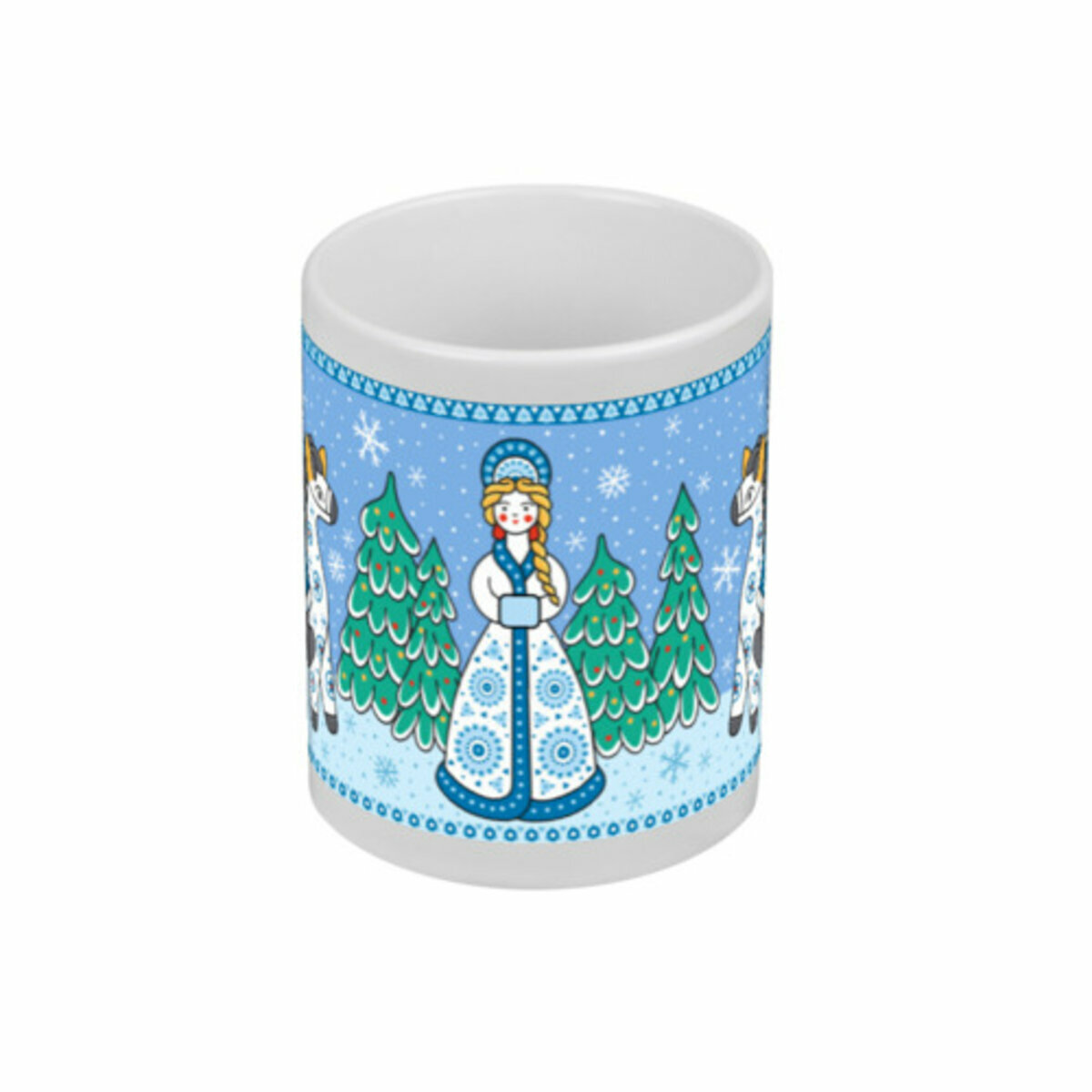 Кружка «Дымковский Новый год» (белый)