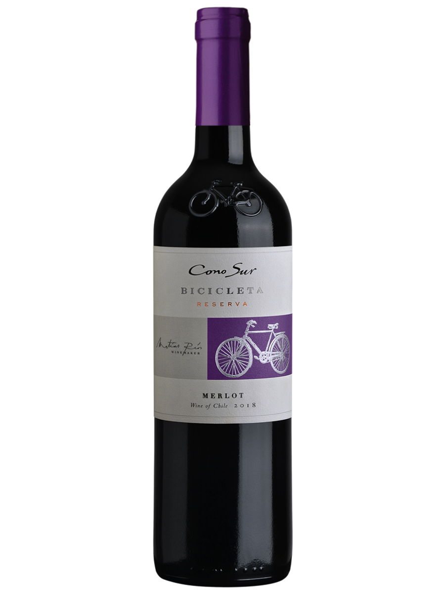 Вино Cono Sur Bicicleta Merlot, красное, полусухое, 0,75 л, Чили